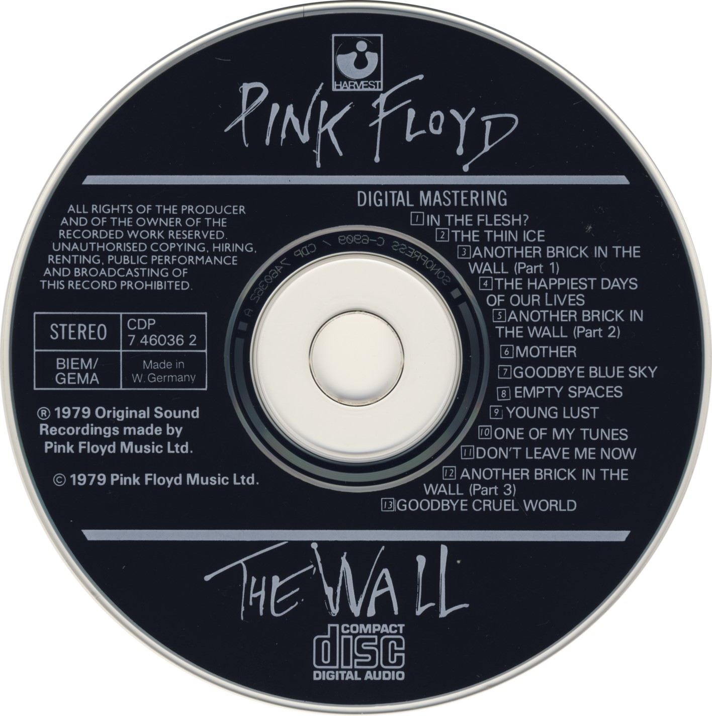 Pink Floyd The Wall : CD1 d | CD Covers | Cover Century | Over 1.000. ...